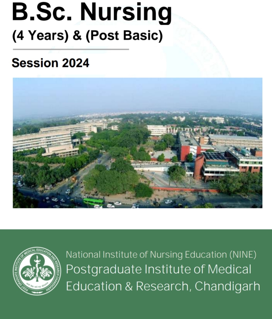 NINE Pgimer chandigarh Bsc Nursing & Post basic Application form 2024 ...